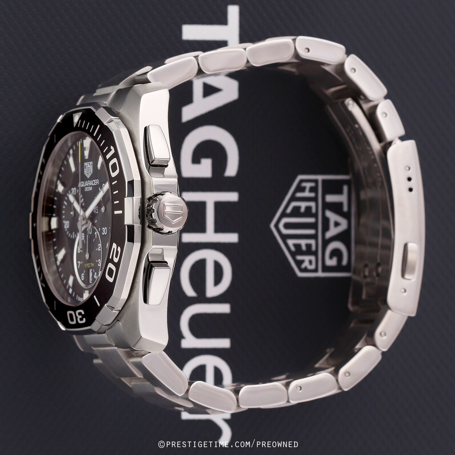 Pre-owned Tag Heuer Aquaracer Quartz Chronograph 43mm cay111a.ba0927